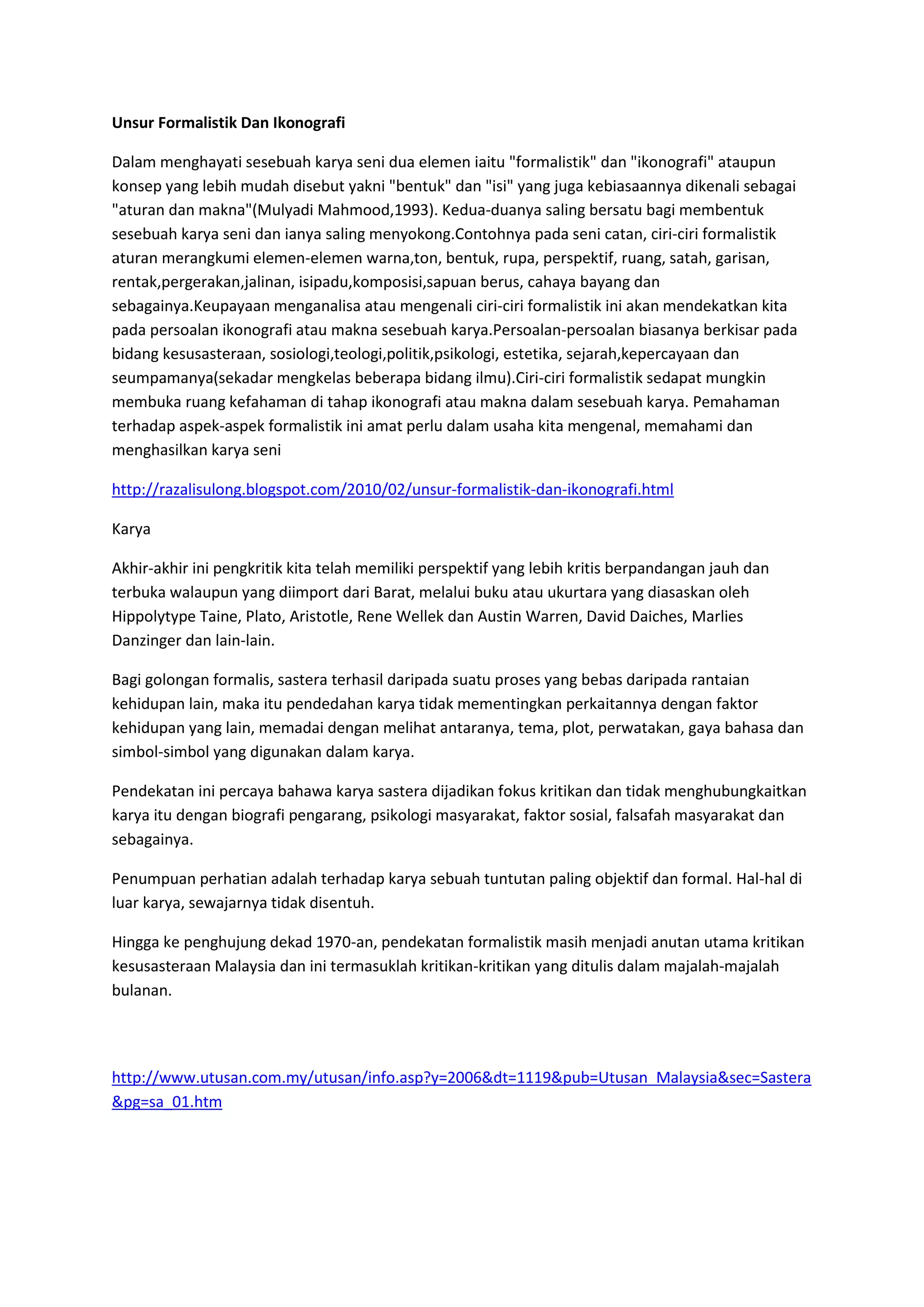 Unsur formalistik dan ikonografi | DOCX