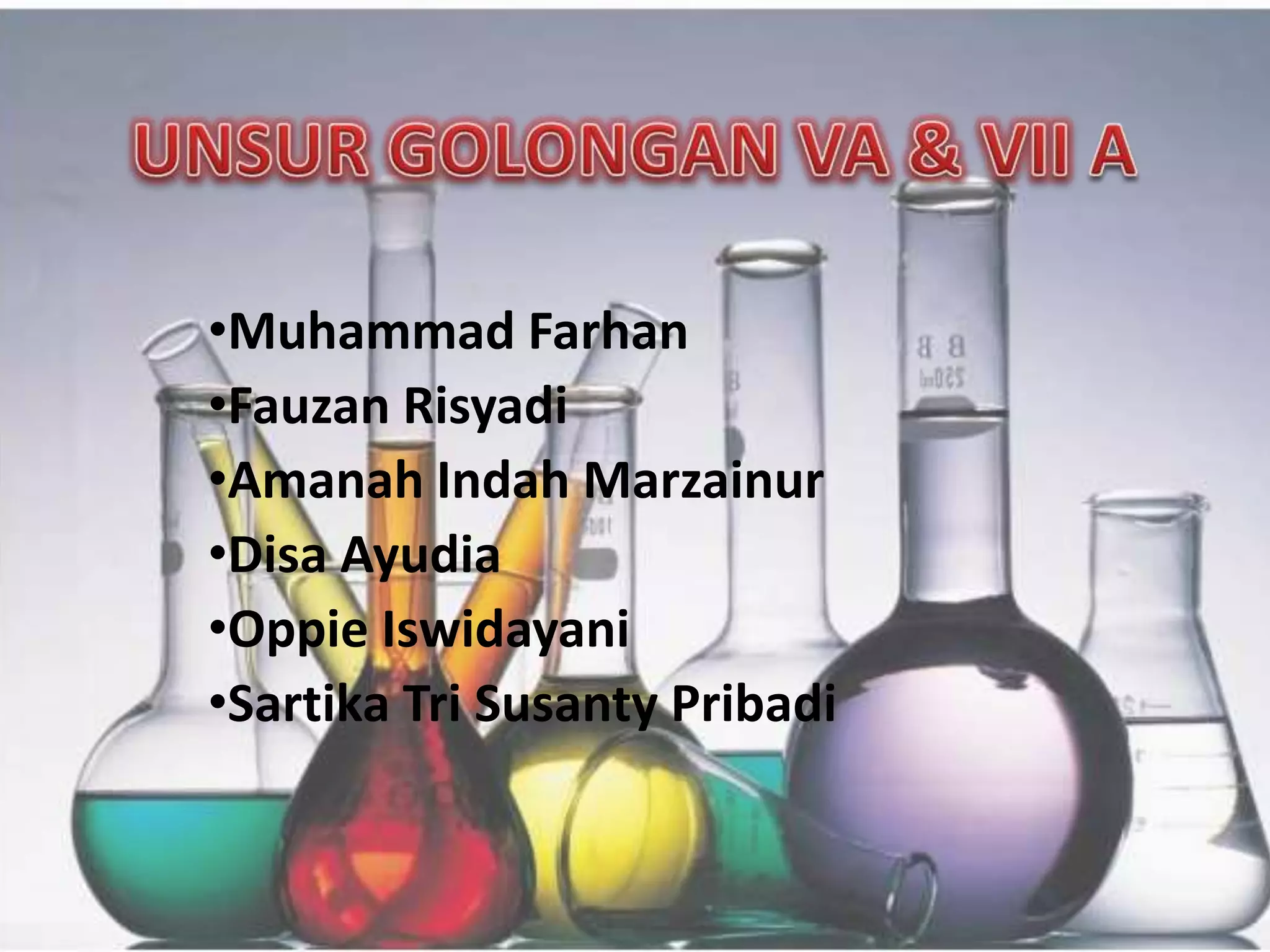 Kimia unsur : golongan VA | PPTX