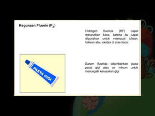 Kimia Unsur halogen, reaksi unsur halogen dan keberadaannya di alam | PPTX