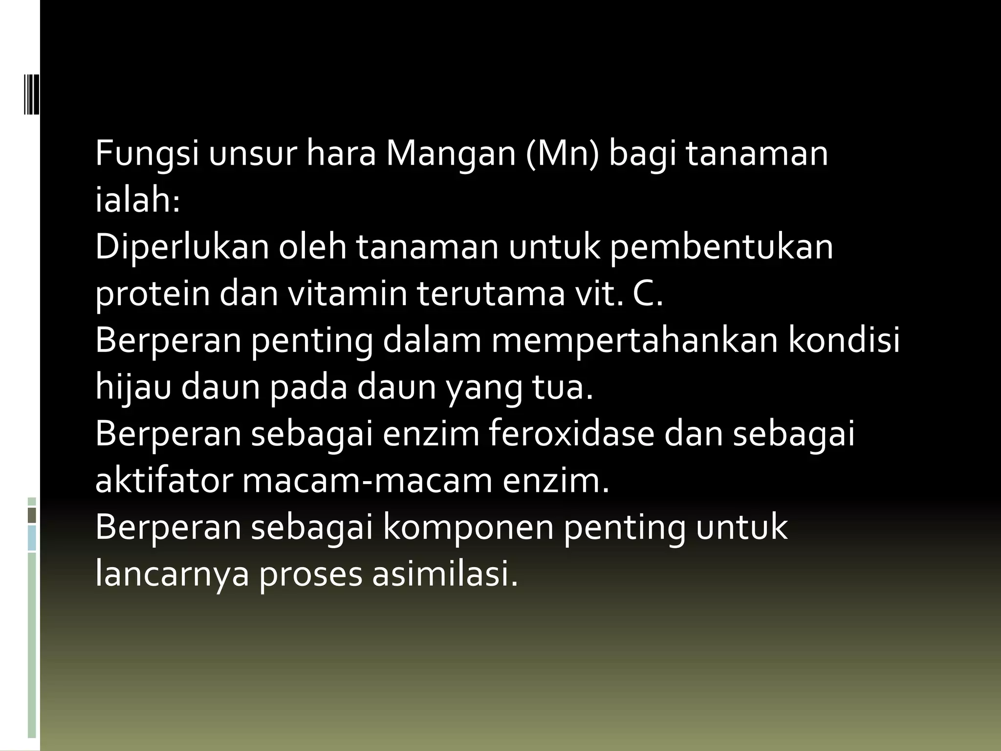 Unsur hara mikro dan fungsinya | PPTX