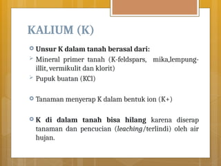 Peran unsur hara dalam tanah dan tanaman.ppt