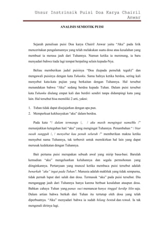 Unsur instrinsik puisi Doa | PDF