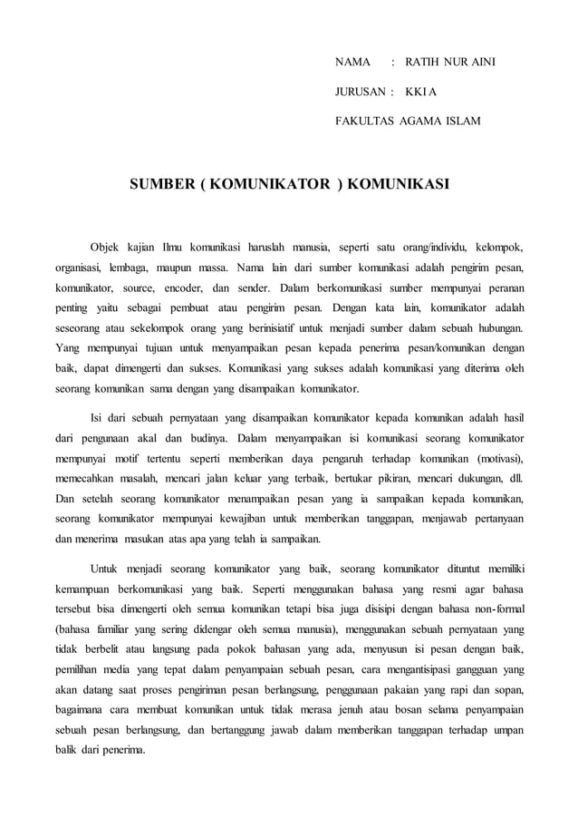 Unsur komunikasi ( komunikator ) | DOCX
