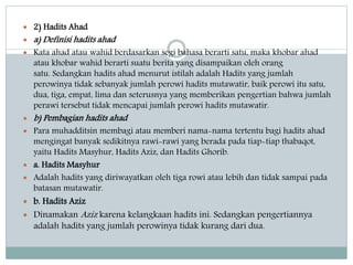 Unsur – unsur hadits | PPTX