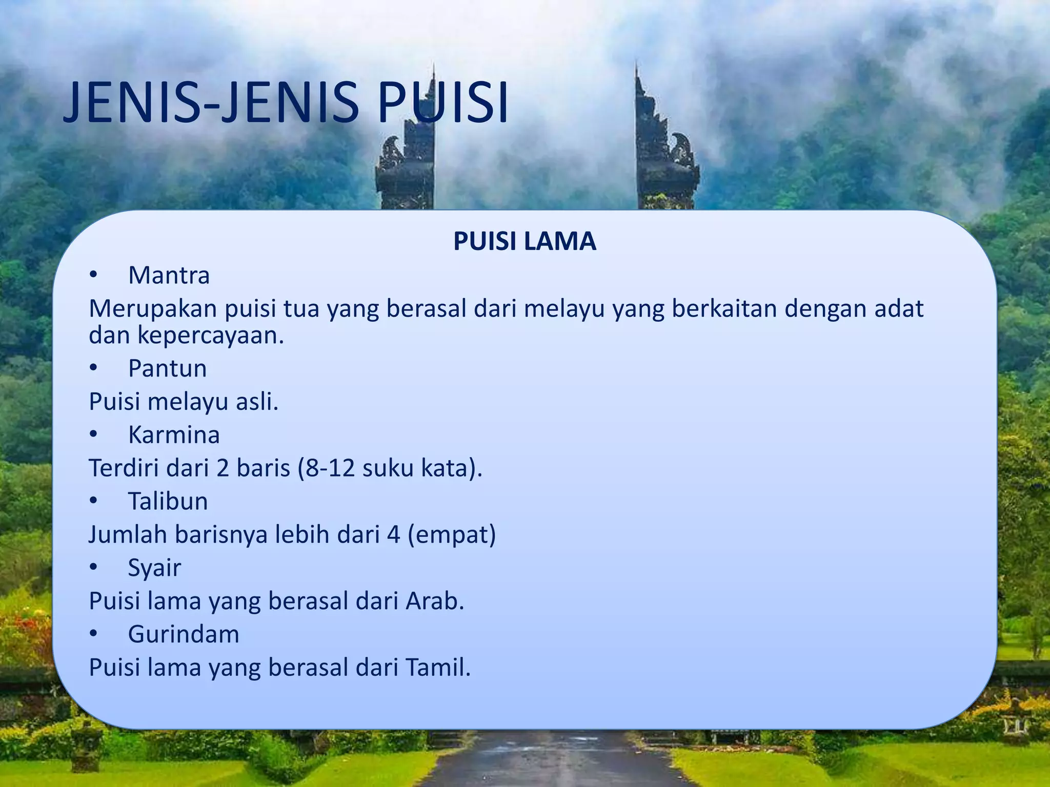 Unsur unsur puisi | PPTX