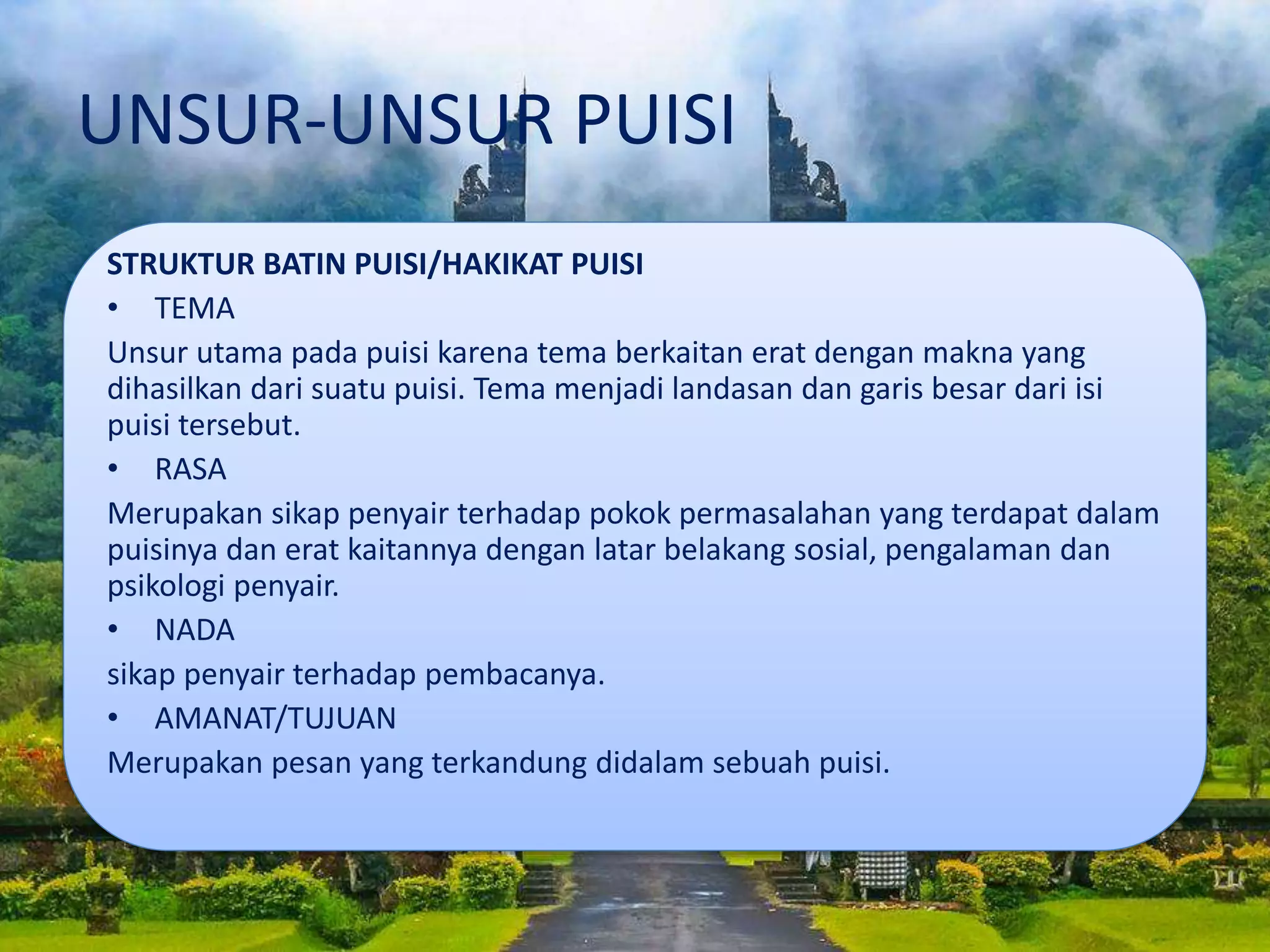 Unsur unsur puisi | PPTX