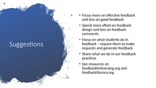Improving feedback and developing student feedback literacy | PPT