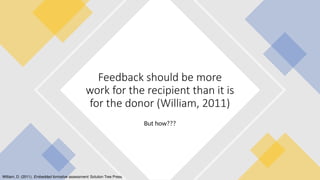 Improving feedback and developing student feedback literacy | PPTX