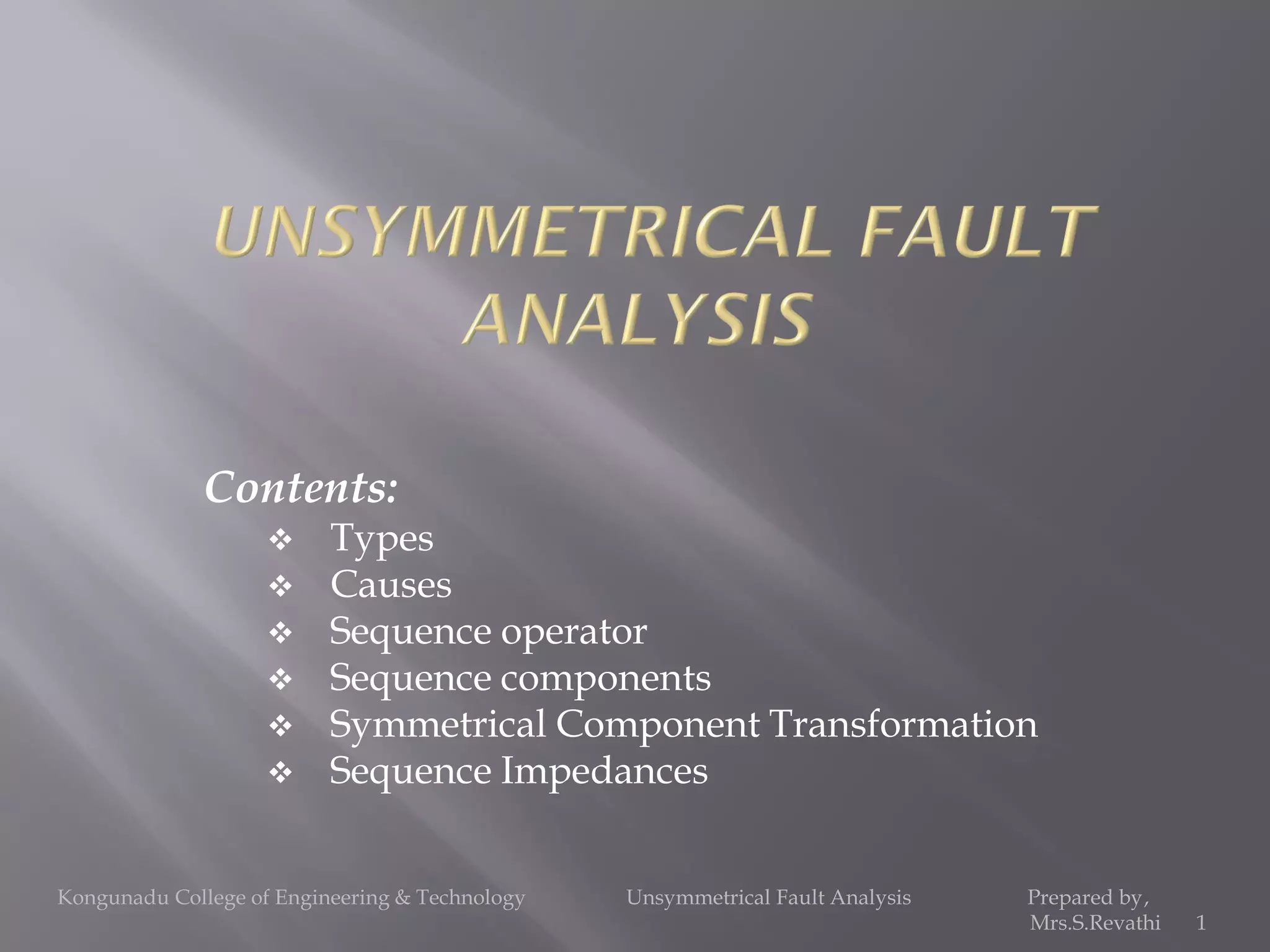 Unsymmetrical fault analysis | PDF