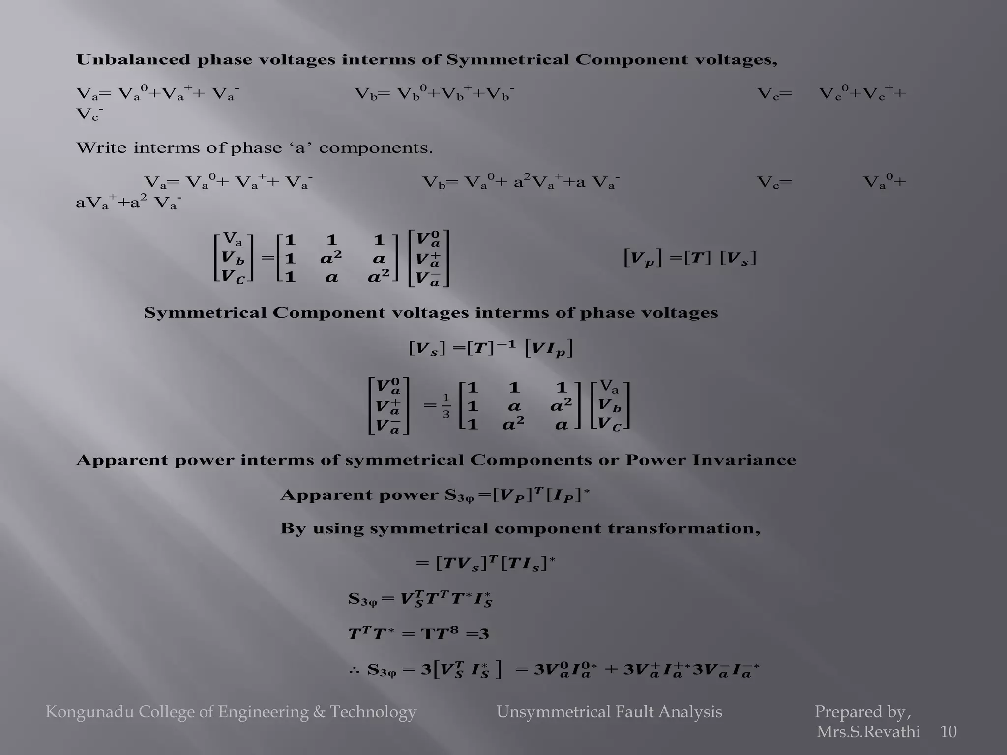Unsymmetrical Fault Analysis Ppt