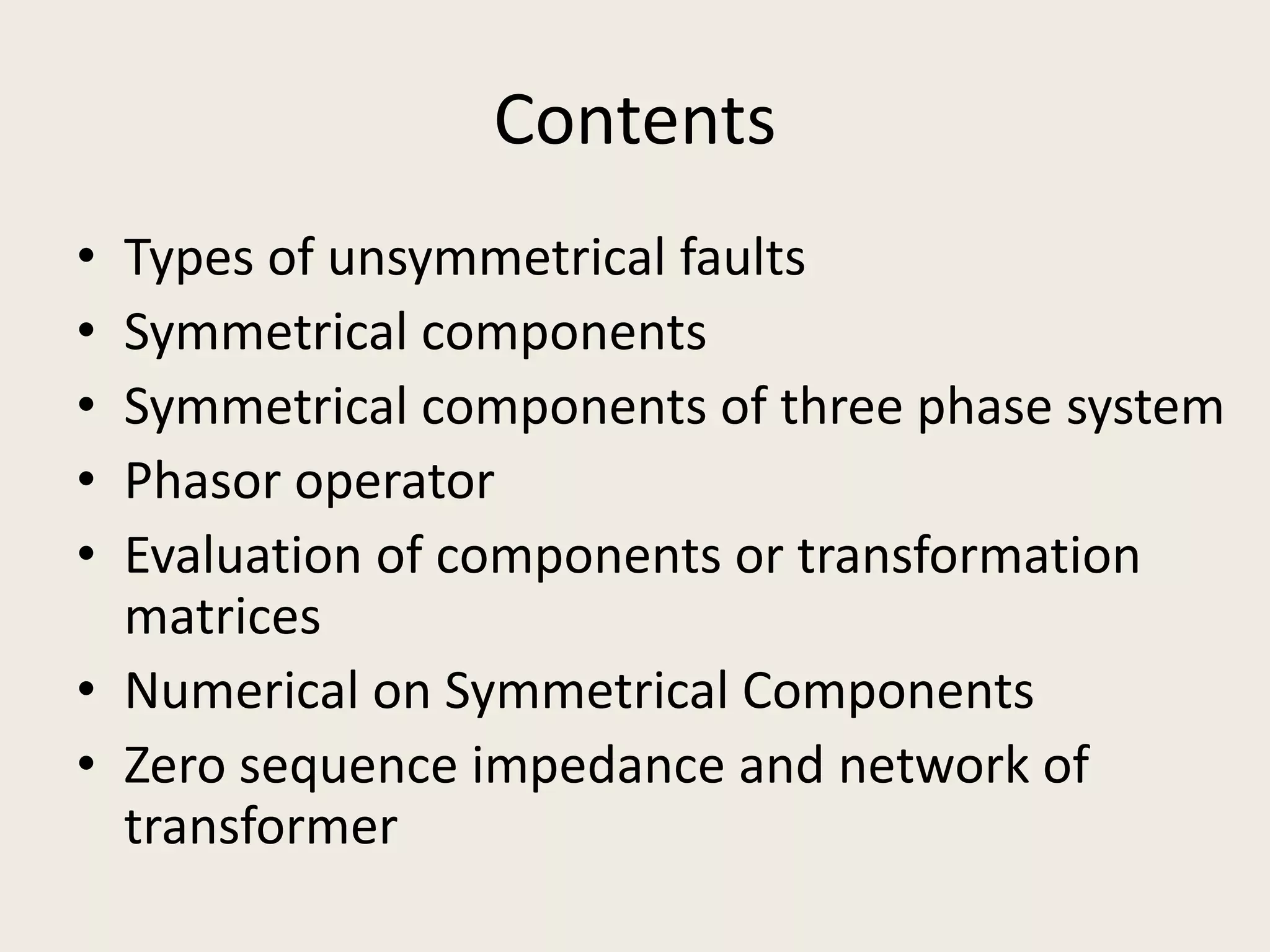 Unsymmetrical Fault Analysis | PPTX