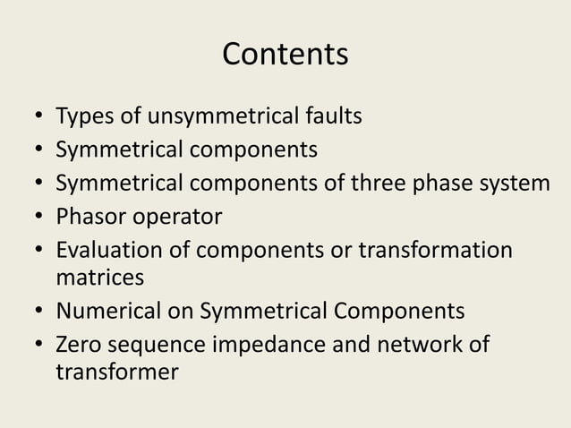 Unsymmetrical Fault Analysis Ppt