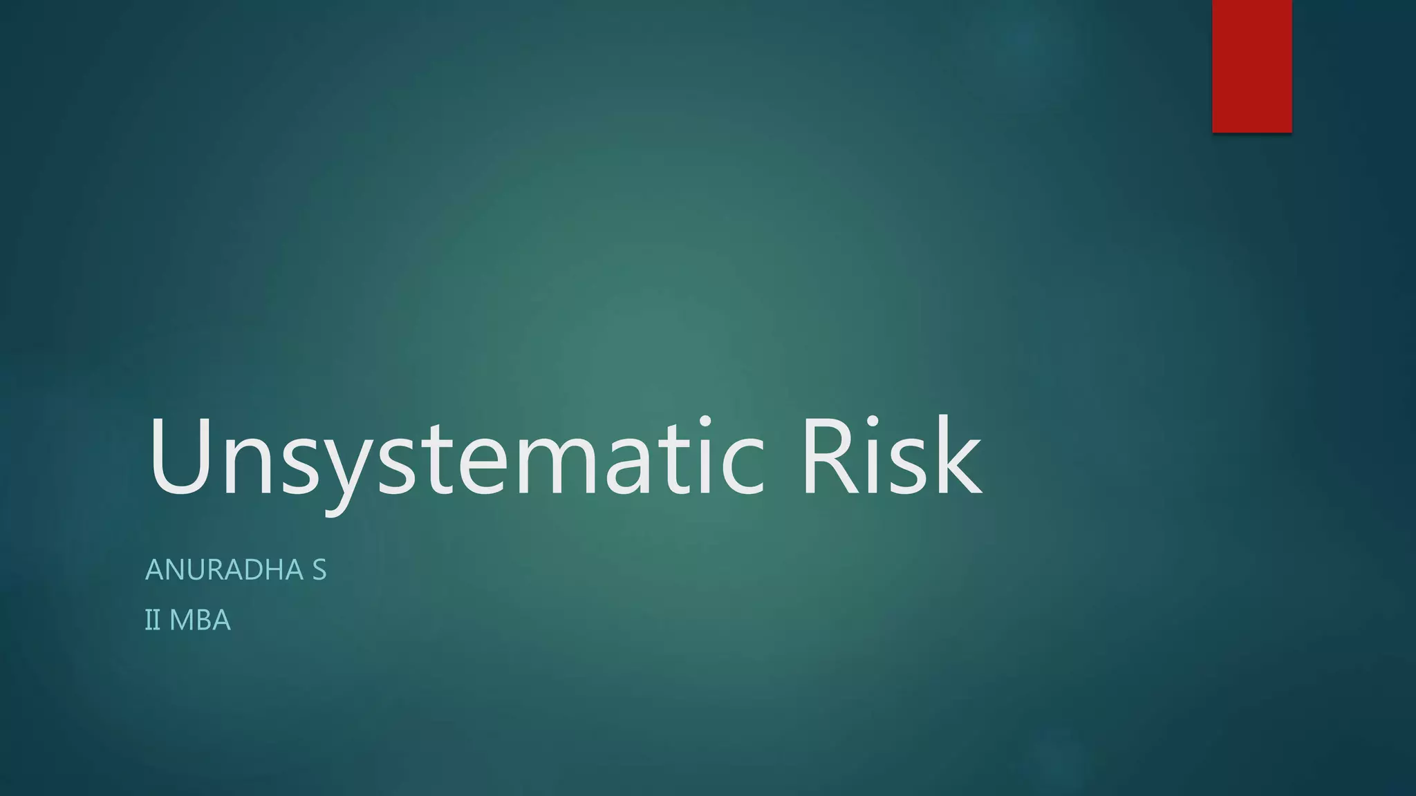 Unsystematic risk | PPT