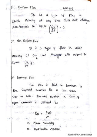 CE6403 APPLIED HYDRAULIC ENGINEERING UNIT I UNIFORM FLOW | PDF