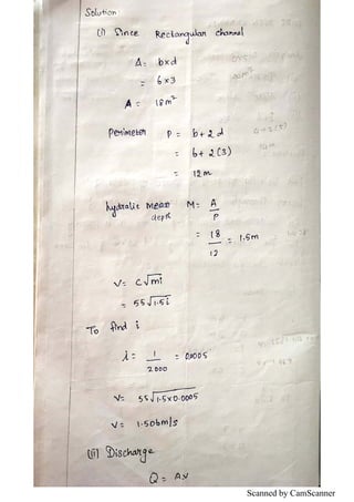 CE6403 APPLIED HYDRAULIC ENGINEERING UNIT I UNIFORM FLOW | PDF