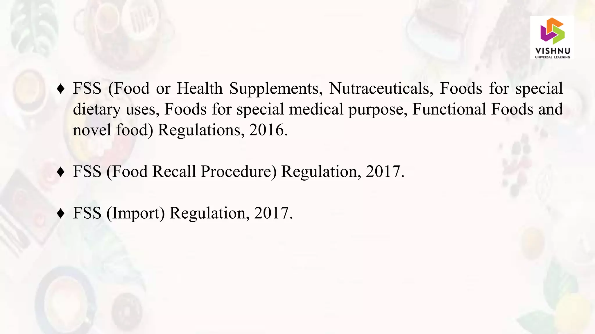 FSS and FSSAI Act | PPTX