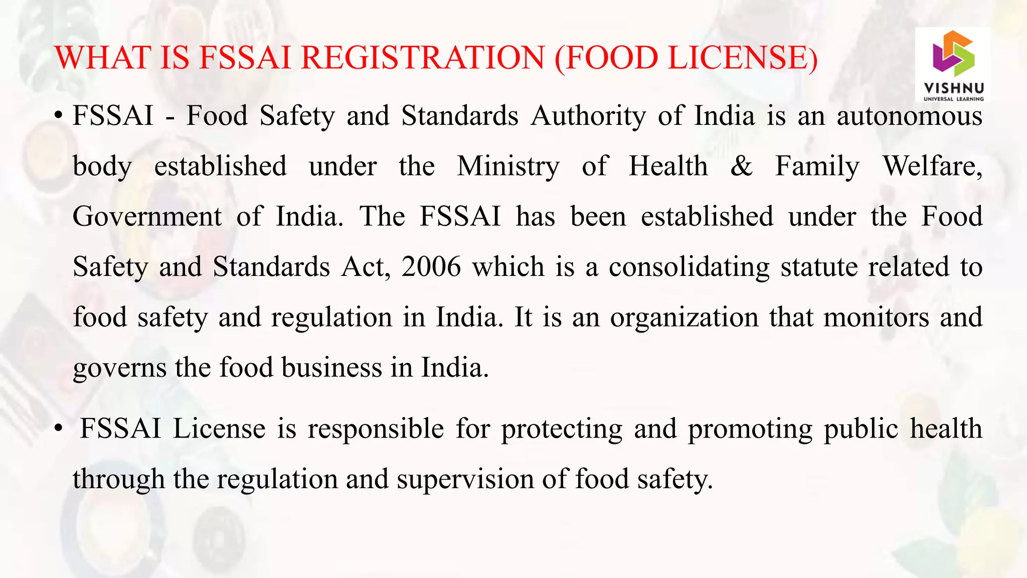 FSS and FSSAI Act | PPTX