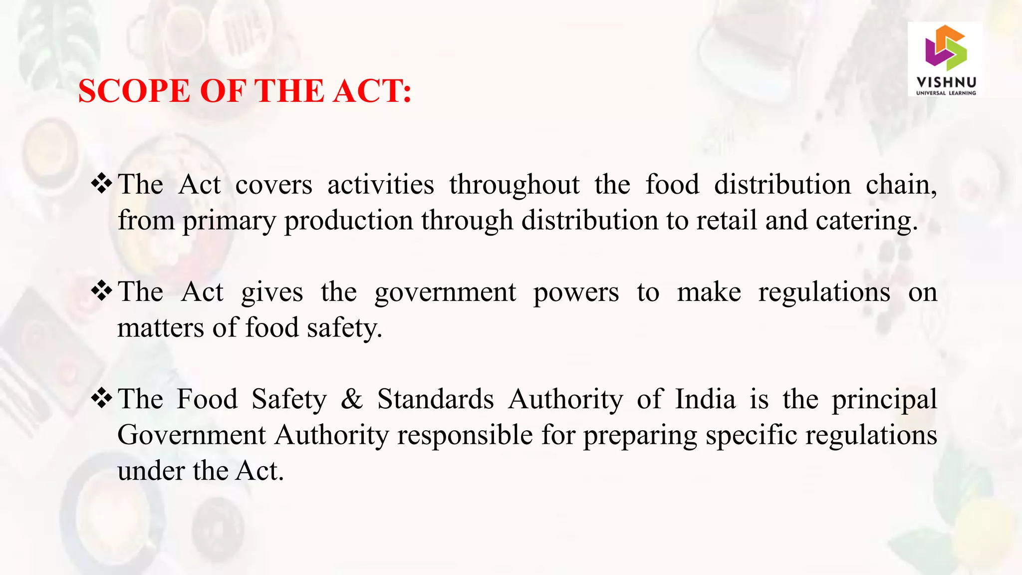 FSS and FSSAI Act | PPTX