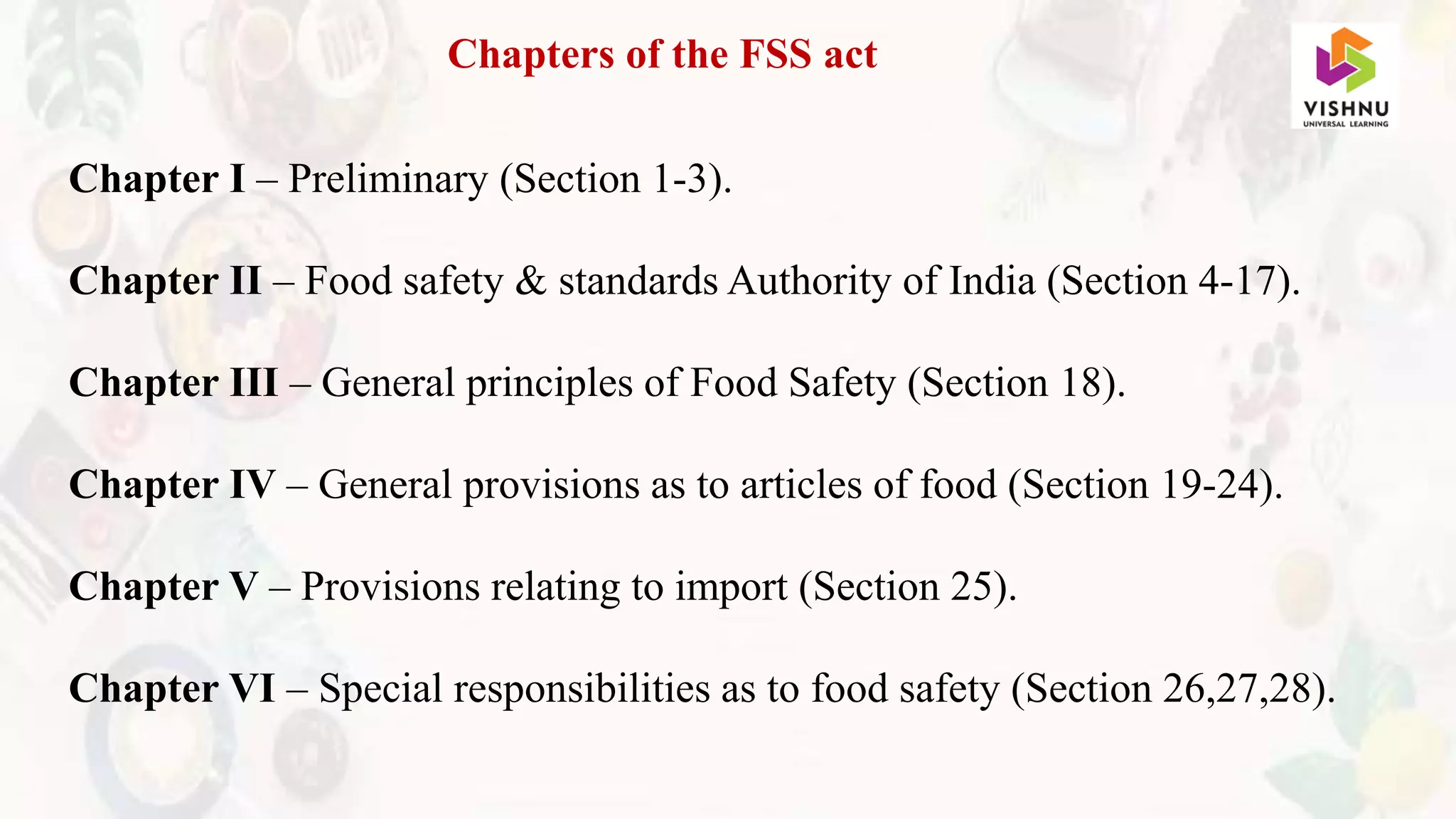 FSS and FSSAI Act | PPTX