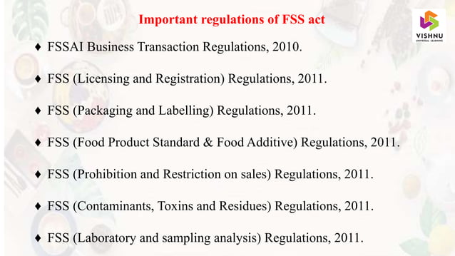 FSS and FSSAI Act | PPTX | Food Industry | Industries