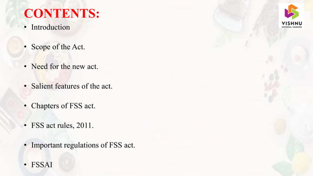 FSS and FSSAI Act | PPTX | Food Industry | Industries