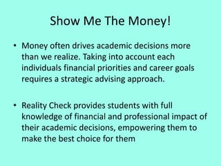 #UNTAdv14 Reality Check: How Students Academic Choices will Impact ...