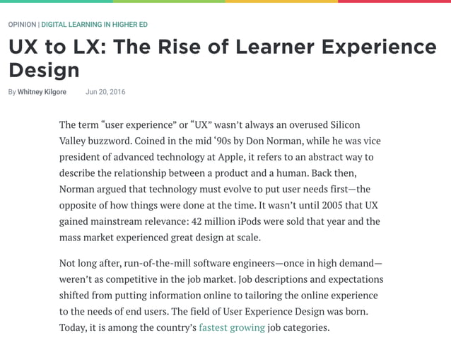 Humanizing online learning: why the user experience matters | PPT