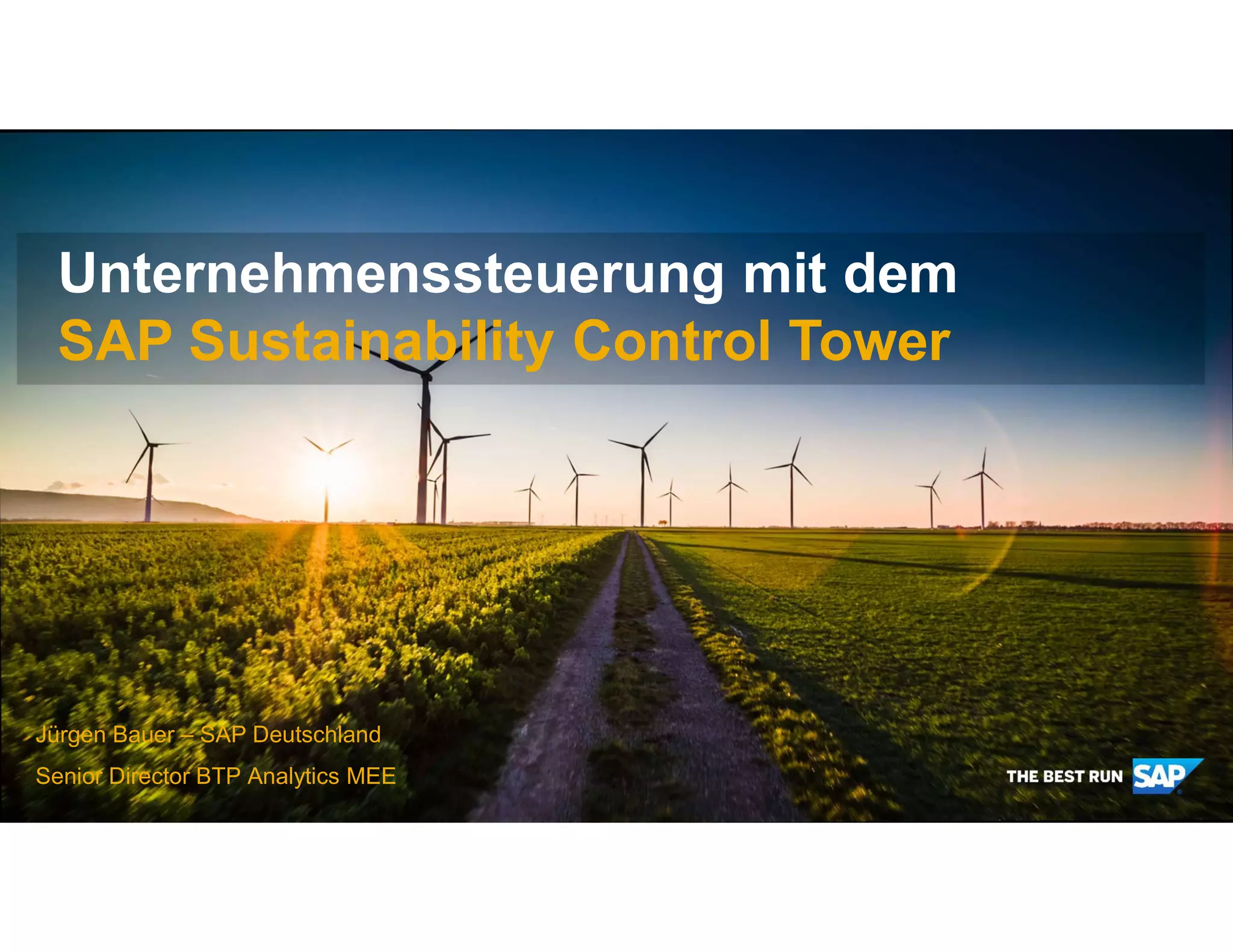 Unternehmenssteuerung mit dem SAP Sustainability Control Tower ...