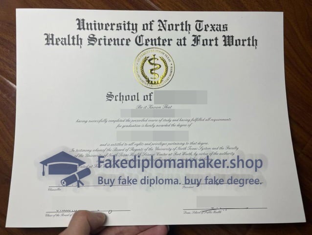 UNT Health Science Center diploma certificate | PDF