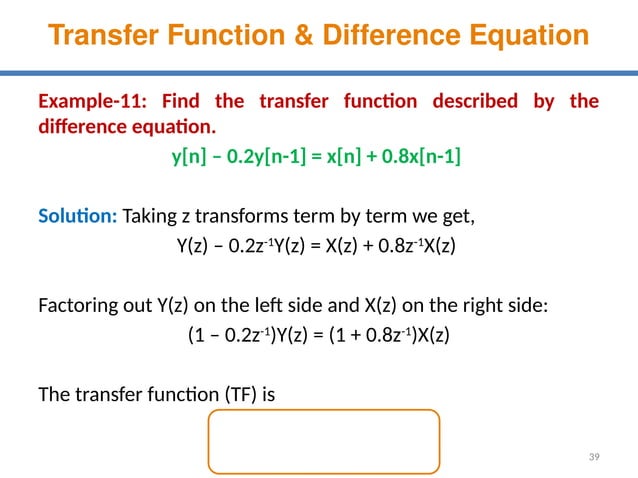 unit- 1 z transform-ppt detail study an | PPT
