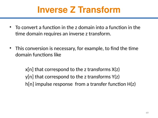 unit- 1 z transform-ppt detail study an | PPT