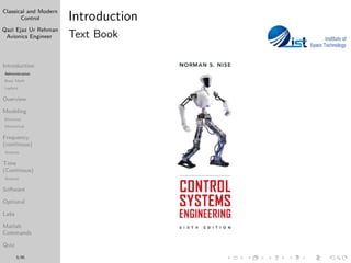 Classical and Modern Control Theory | PDF