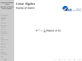 Classical and Modern Control Theory | PPT