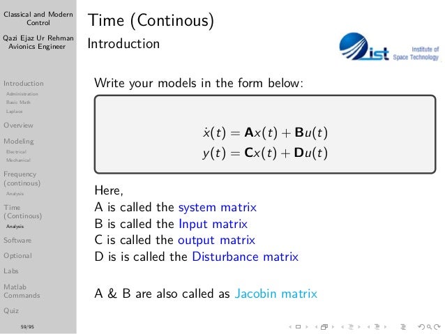 Classical and Modern Control Theory