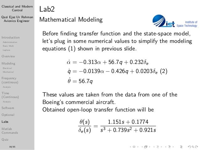 Classical and Modern Control Theory