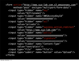 Browser Uploads to S3 using HTML POST Forms | PPT