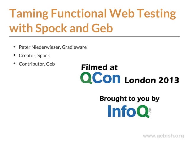 Taming Functional Web Testing With Spock And Geb Ppt