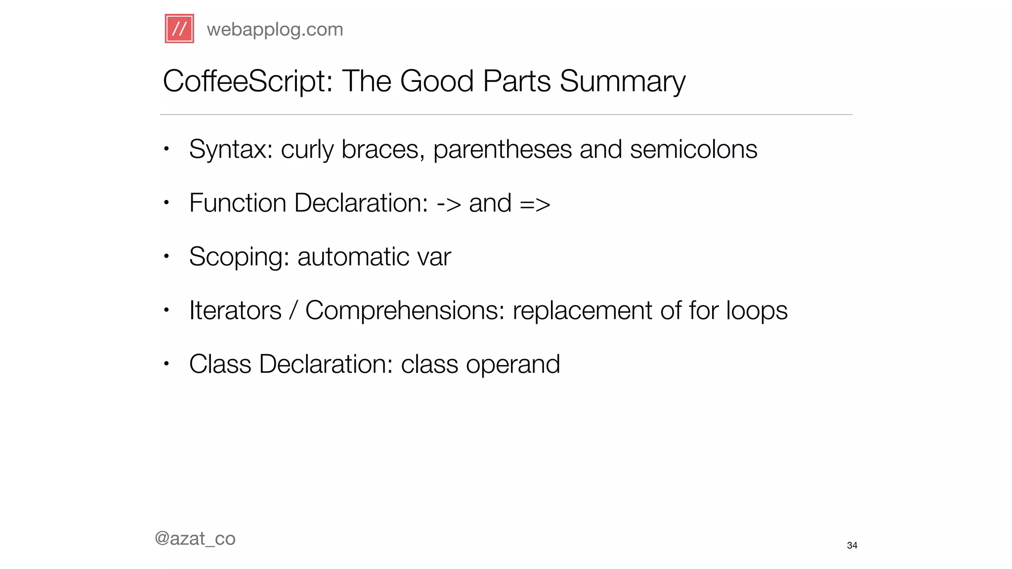 CoffeeScript: The Good Parts | PPT