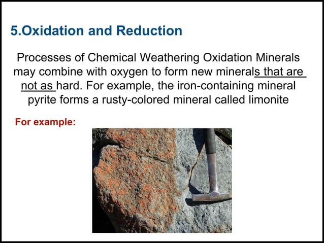 weathering with example | PPTX | Chemistry | Science
