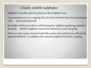 sulfur fertilizer source and forms | PPTX