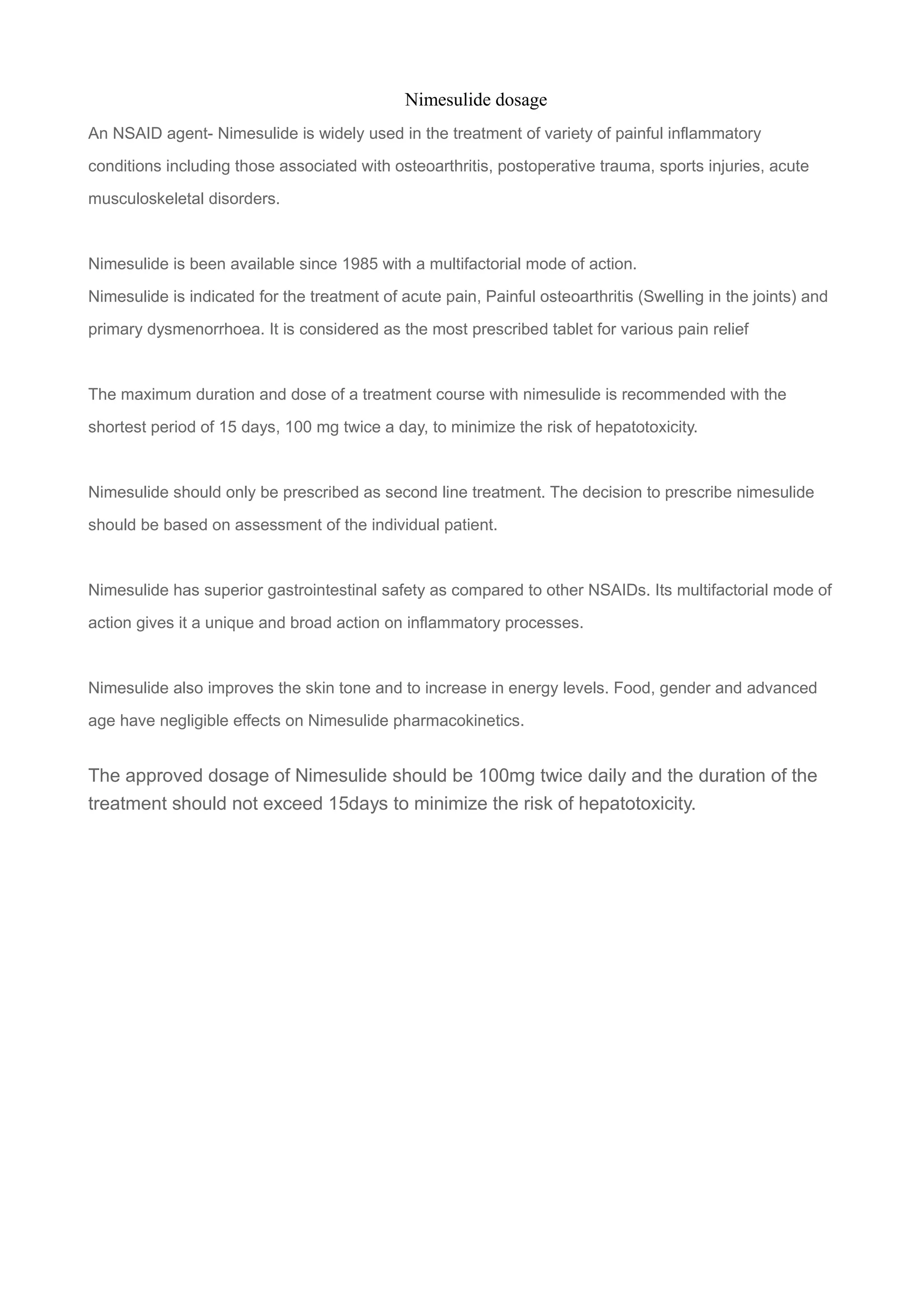 Nimesulide dosage | PDF | Free Download