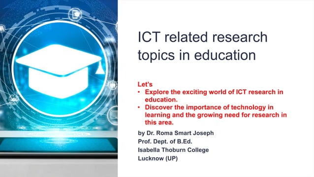 ICT related research topics in education | PPTX | Education