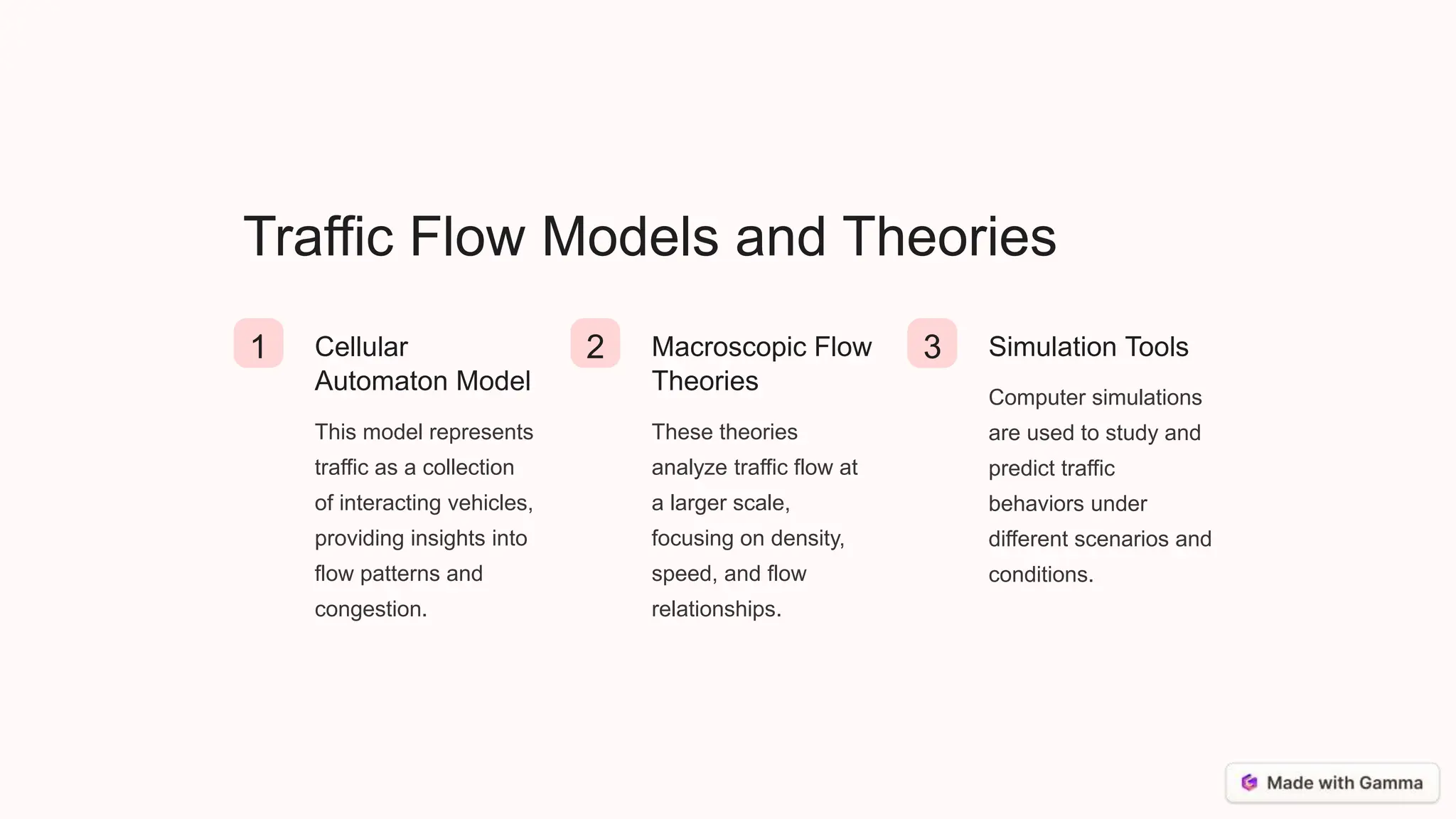 Introduction to Traffic Flow theory modelling | PPTX