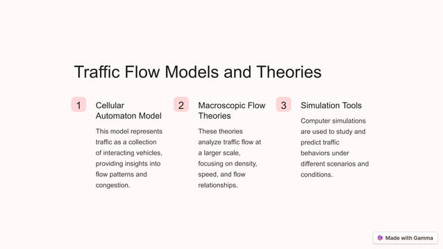 Introduction to Traffic Flow theory modelling | PPTX