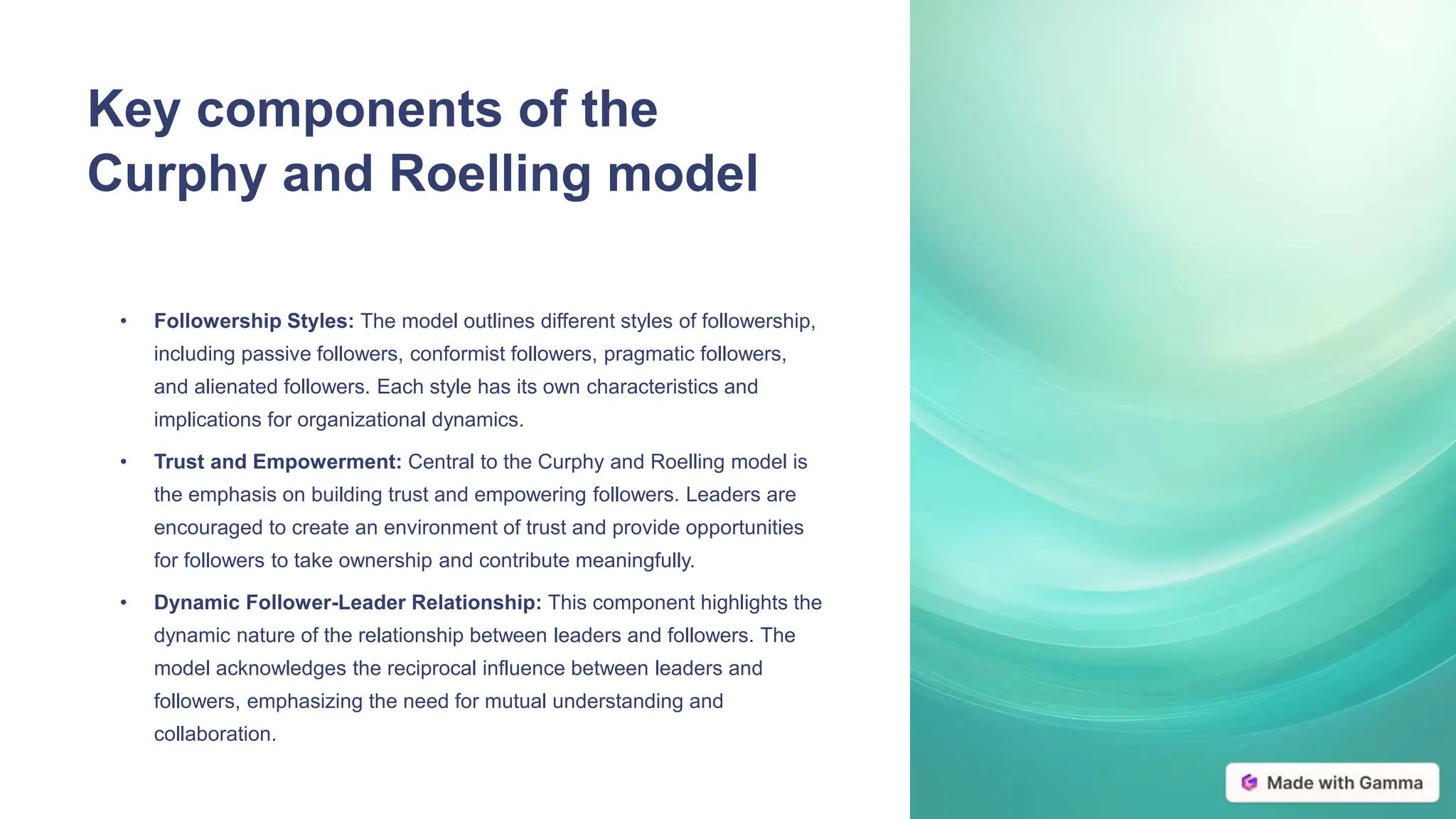 Curphy and roellig followership model, leadership. | PPTX