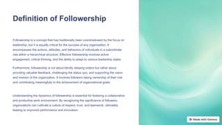 Curphy and roellig followership model, leadership. | PPTX