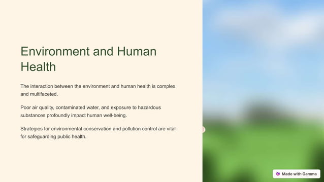 ppt on environmental science and human health | PPTX