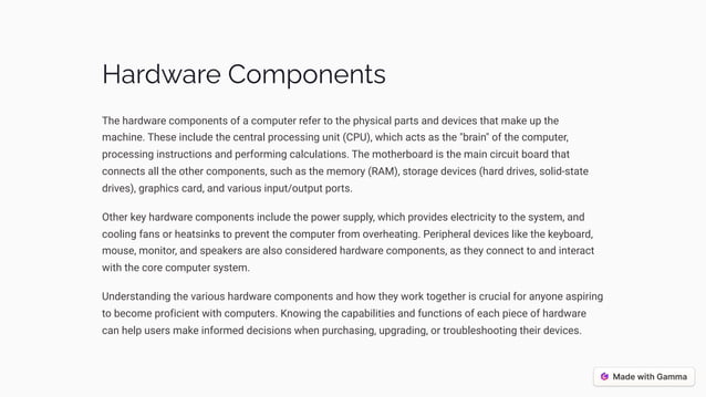 Computer Basics for Begineers pdf useful fro learn | PPT