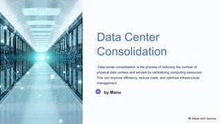 Dc consolidation project guideline power point | PPTX