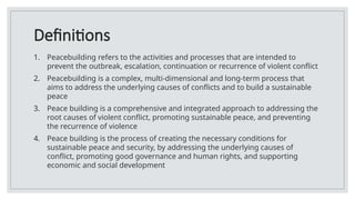 peace building ppt by syed muhammad sibte hassan32357 | PPTX